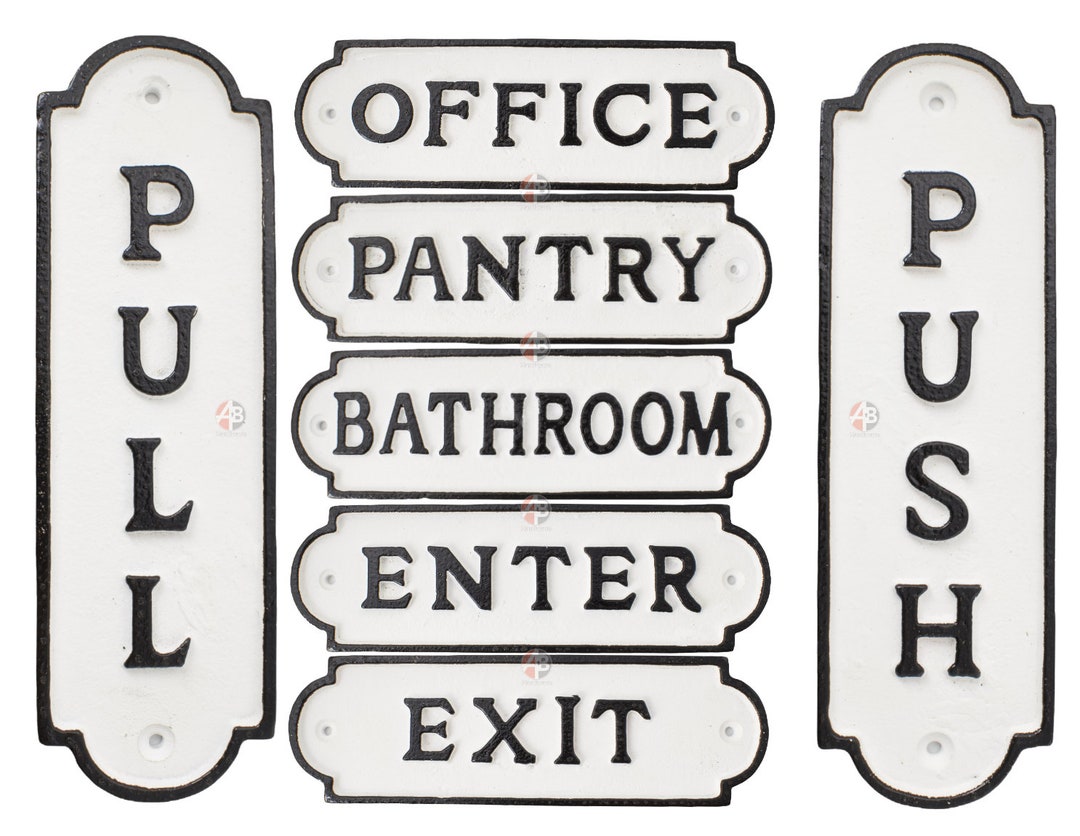 Vintage Style Cast Iron Wall / Door Sign Plaque - Bathroom Pantry Exit ...
