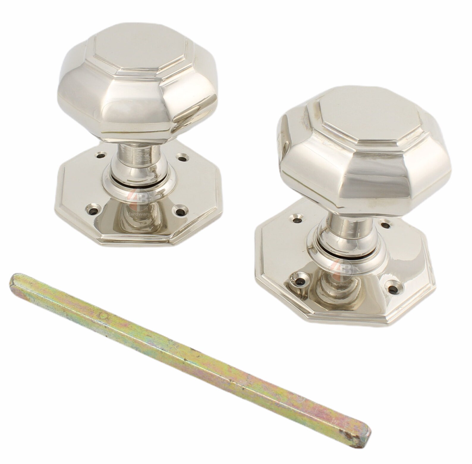 Polished Nickel Octagonal Door Knob Mortice Pair 70mm Unsprung | Etsy