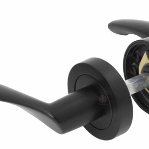 Powder Coated Black Sprung Internal Lever Door Handles Pair - Etsy UK