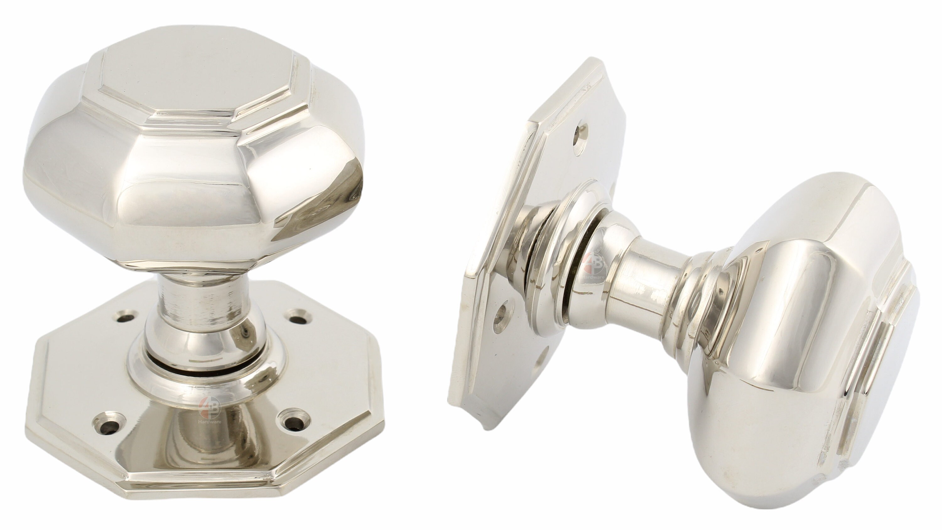 Polished Nickel Octagonal Door Knob Mortice Pair 70mm Unsprung | Etsy