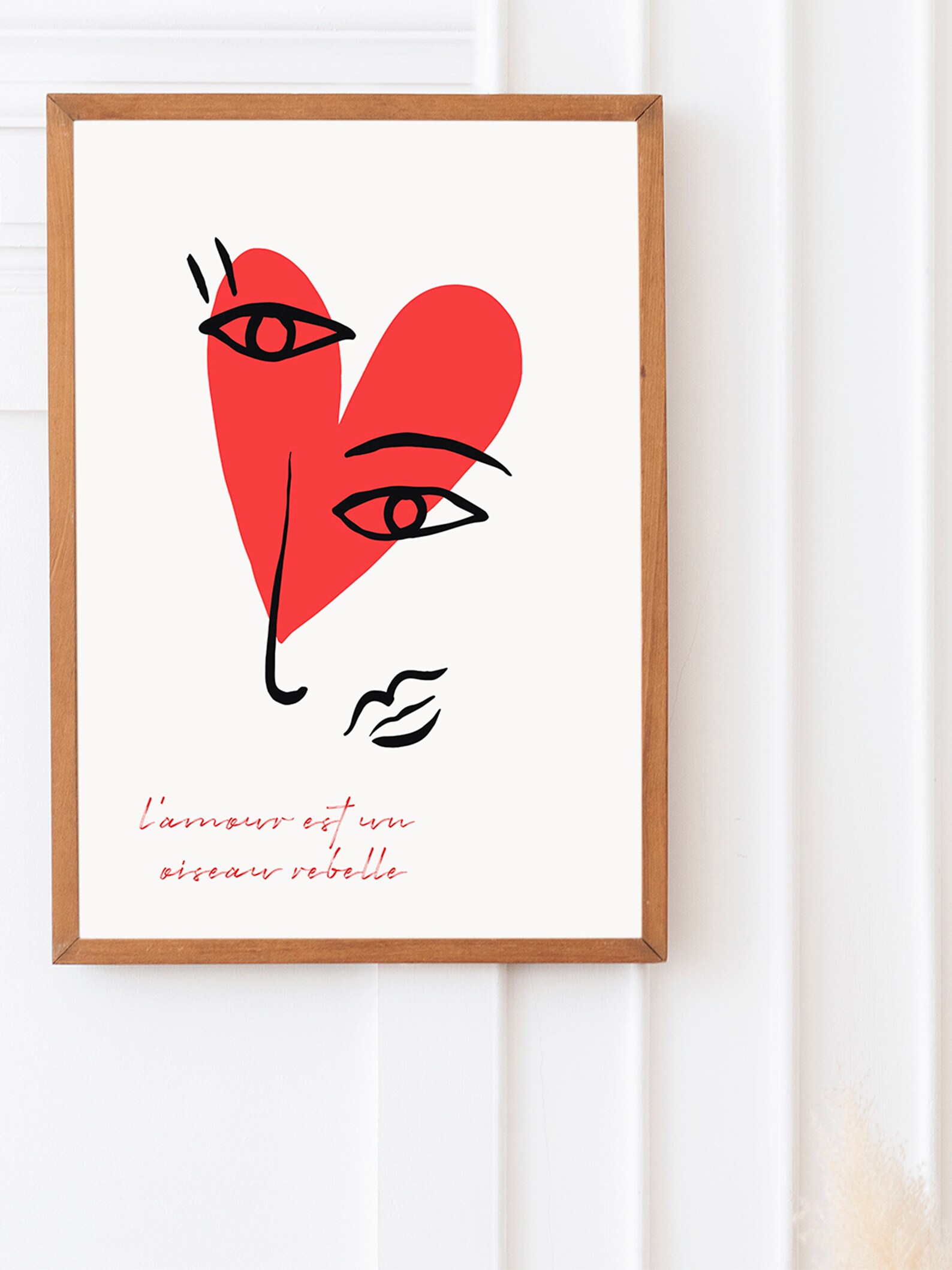 French Quote Print, Heart Print, PRINTABLE, Abstract Print, Mid-century ...