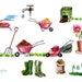 Garden Tools Watercolor Clipart Hand Painted Watercolor | Etsy