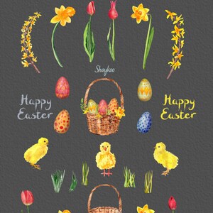 Watercolor Spring Clipart, Watercolor Easter Chicks, Easter Clipart ...