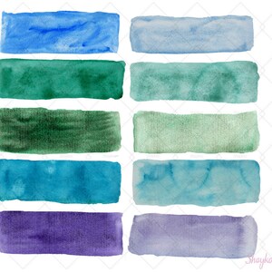 Watercolor Banners Clipart, Handpaint Watercolor Textures, Watercolor ...