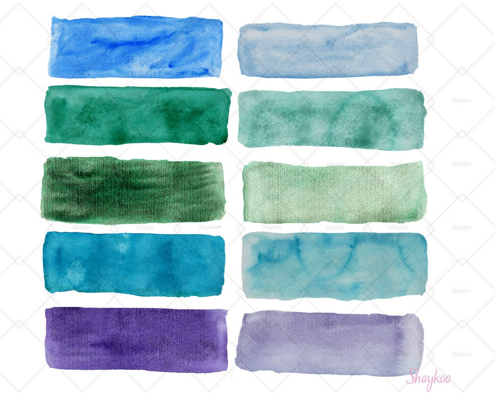 Watercolor Banners Clipart Handpaint Watercolor Textures - Etsy