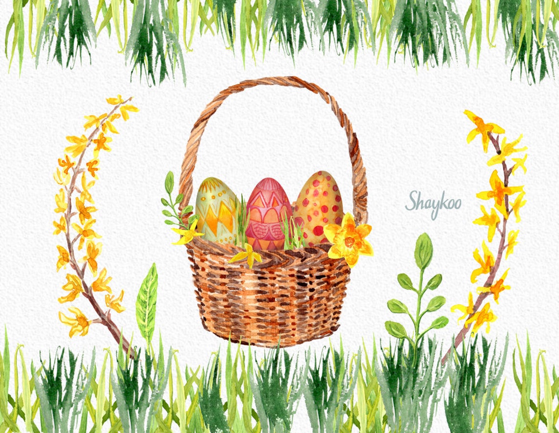 Watercolor Spring Clipart Watercolor Easter Chicks Easter | Etsy