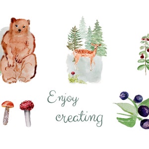 Forest Animals Watercolor Clipart, Woodland Animals Illustration ...