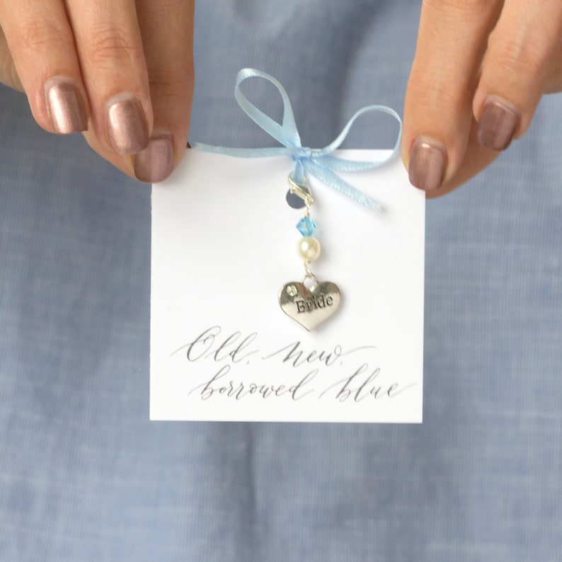 Something Blue Keepsake Bride Heart Charm - Etsy UK