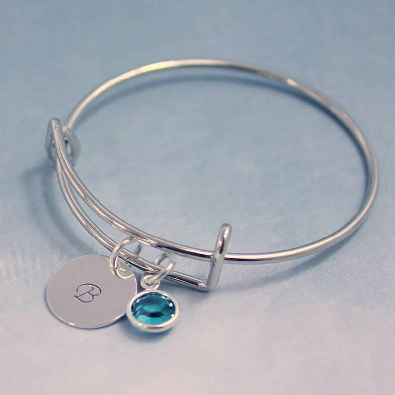 Childs Birthstone Christening Bangle - Etsy