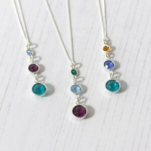 Three Generations Birthstone Necklace - Etsy UK