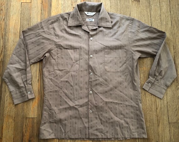 Vintage 1960s Loop Collar Button Front Long Sleeve Sh… - Gem