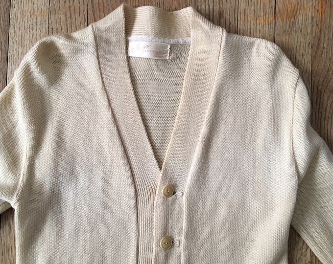 Vintage 1960s Studded Suede Leather Orlon Cardigan Sweater | Medium - Etsy