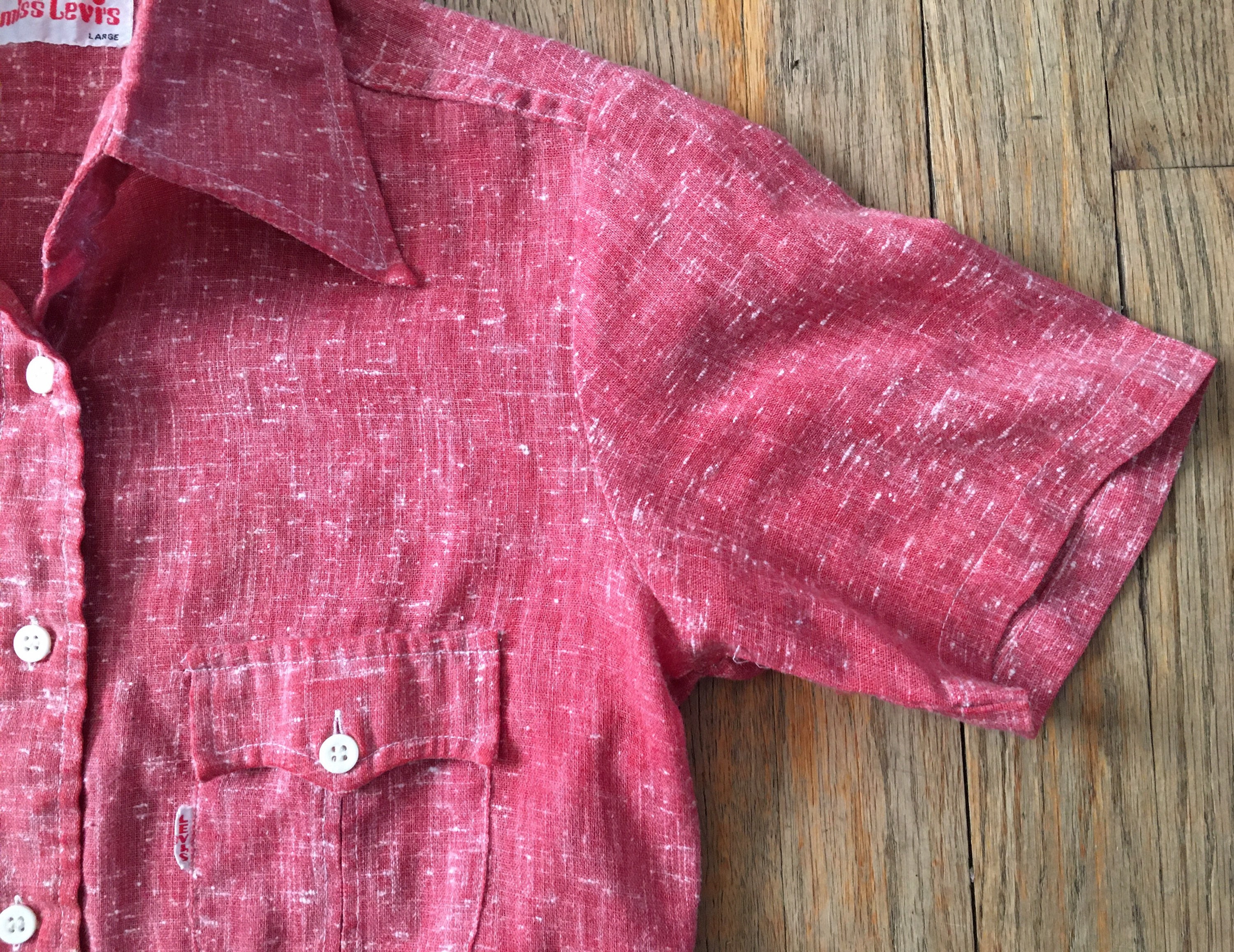 Vintage 1960s Miss Levi’s Big ‘E’ Button Front Short Sleeve Allagash ...