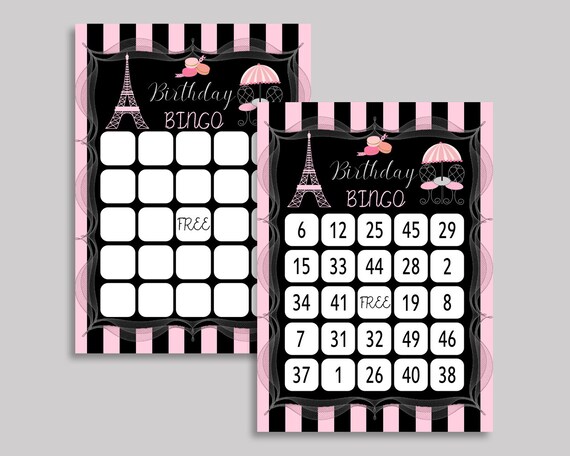 60 cards Printable Games Paris Games Bingo Games Virtual Games Paris ...