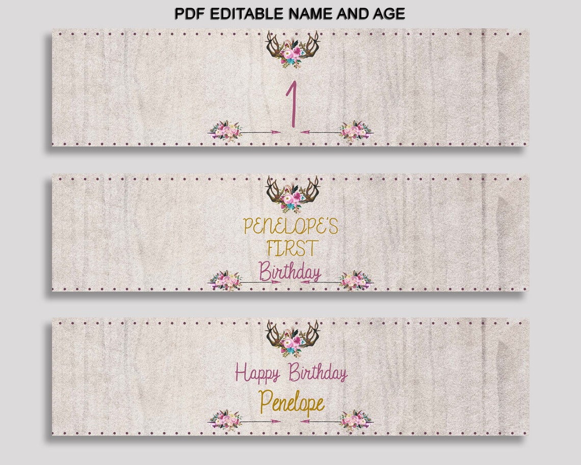 Printable Wild One Water Bottle Labels Wild One Bottle Wraps - Etsy