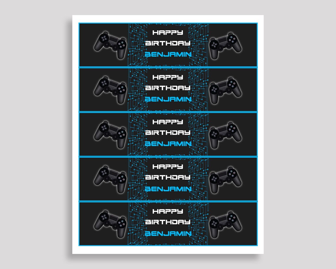 Printable Video Game Water Bottle Labels Video Game Bottle - Etsy