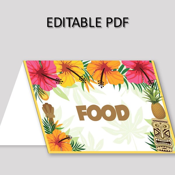 Luau Food Label - Etsy