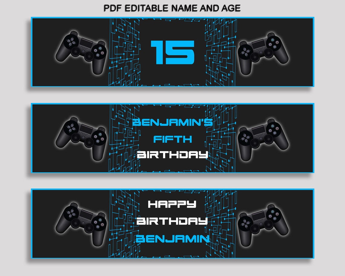 Printable Video Game Water Bottle Labels Video Game Bottle - Etsy