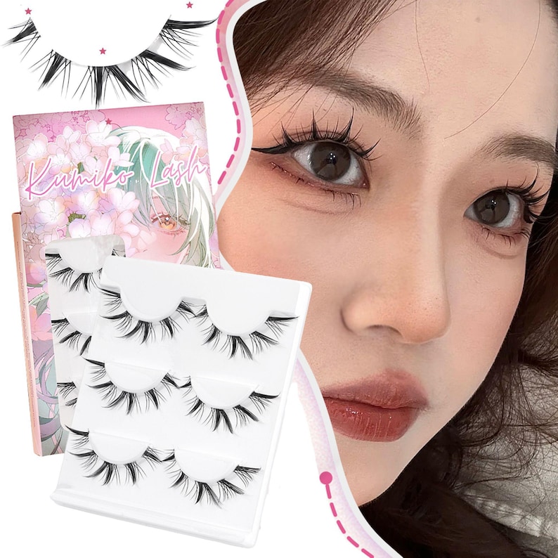 Kumiko Handmade Lashes 3-styles False Eyelashes Manhua, Cat Eye, Manga ...