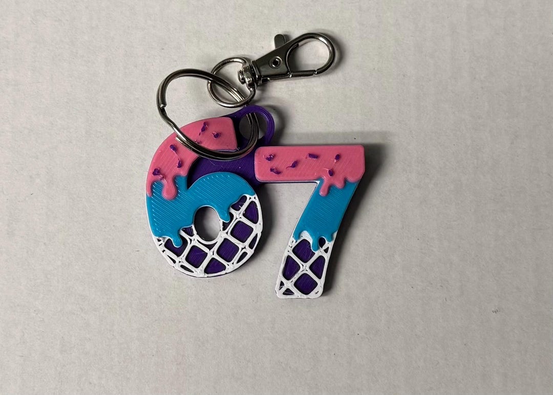 67 Keychain, Six Seven Birthday Cake Drip Keychain - Multi Color - Etsy