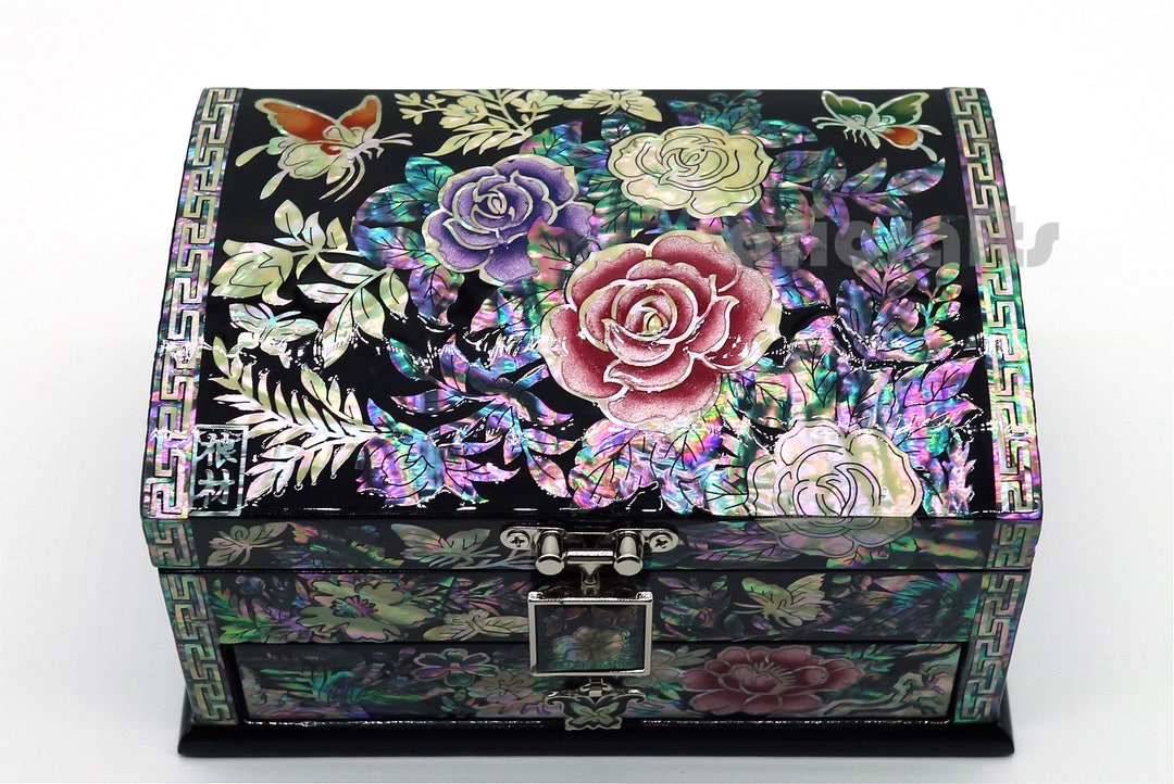 Mother of Pearl Jewelry Box Nacre Inlaid Storage Nacre Ring Sorter ...