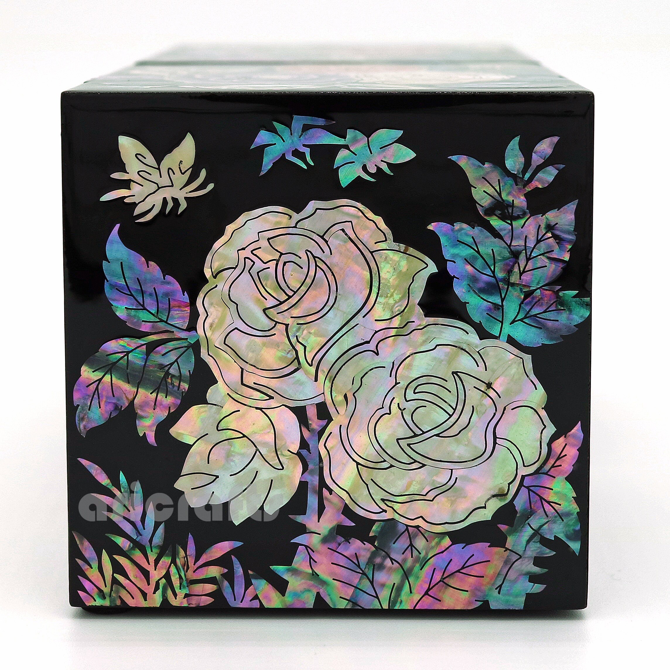 Mother of Pearl Jewelry Box Nacre Inlaid Wood Secret Black | Etsy