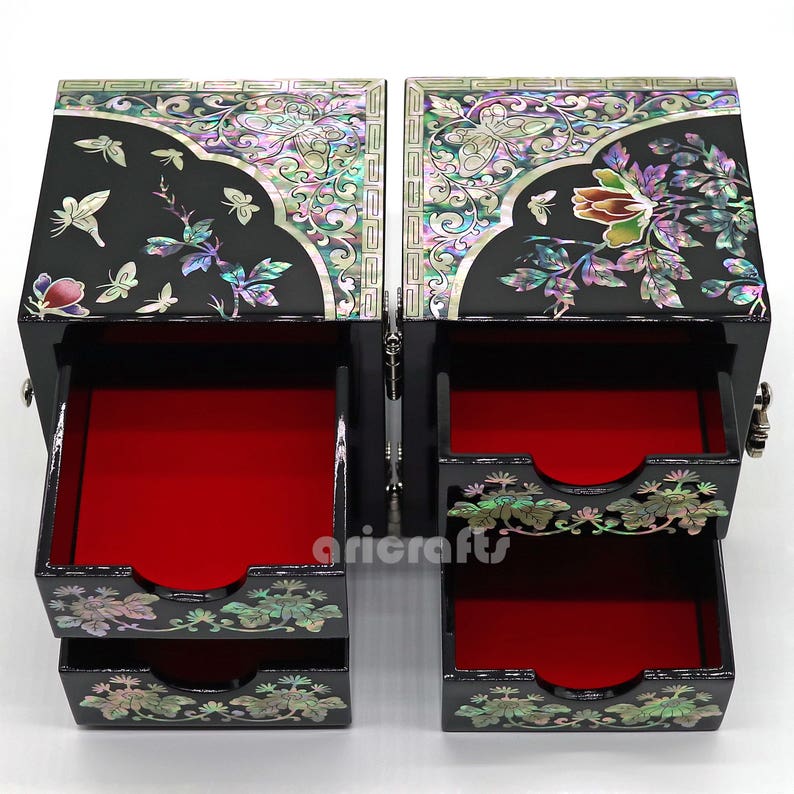 Mother of Pearl Box Inlaid Wood Secret Keepsake Treasure - Etsy