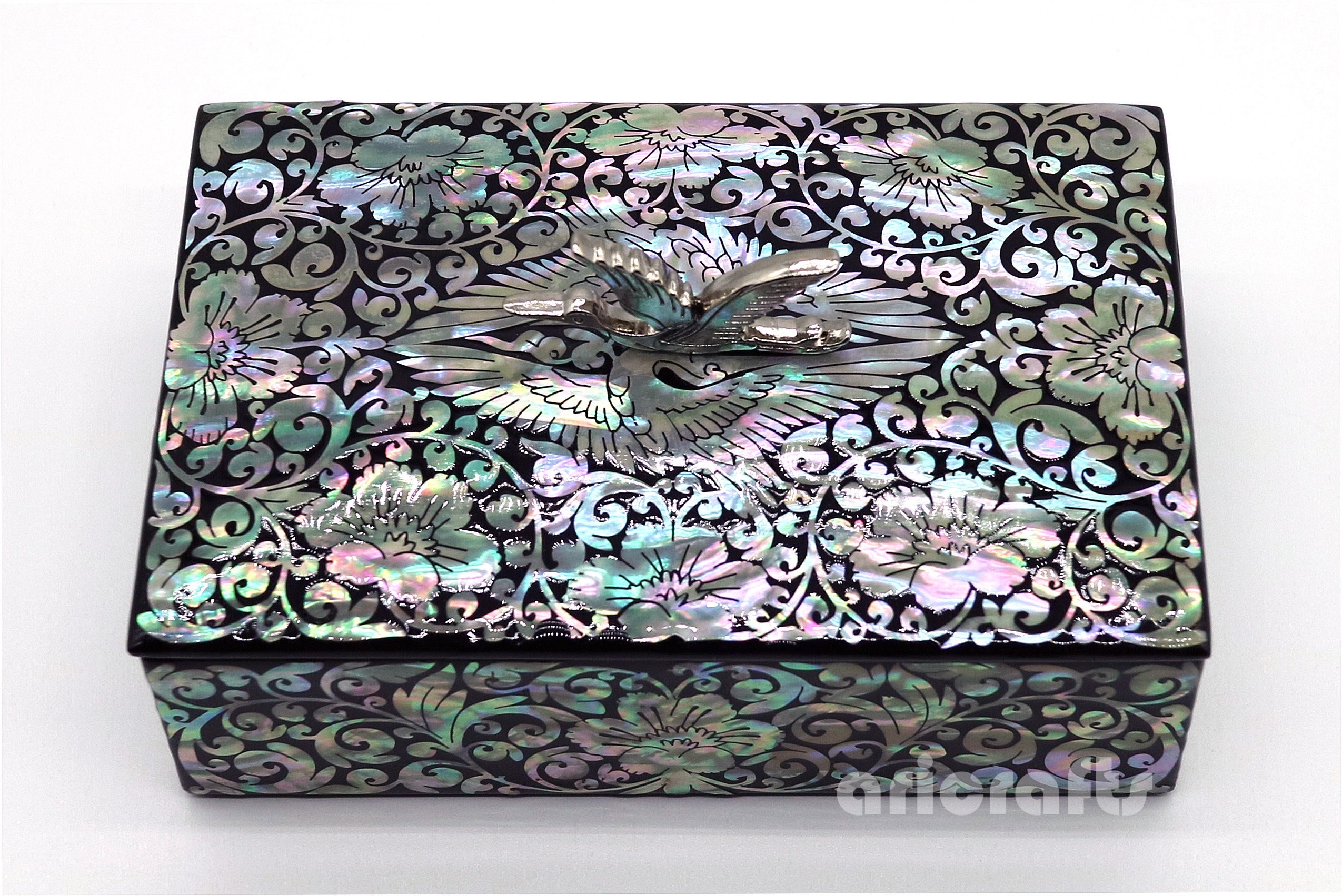 Mother of Pearl Nacre Lacquer Inlay Wooden Business Card Case - Etsy