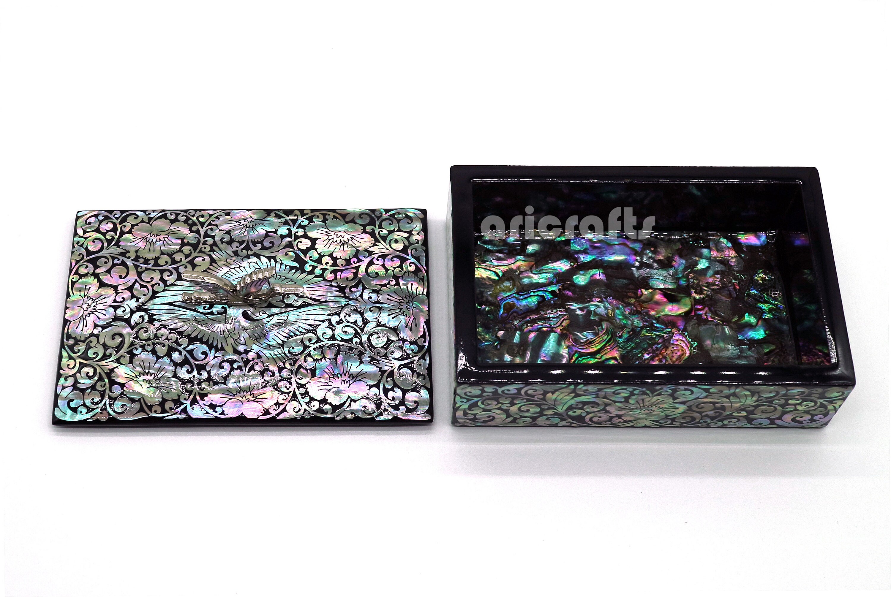 Mother of Pearl Nacre Lacquer Inlay Wooden Business Card Case - Etsy