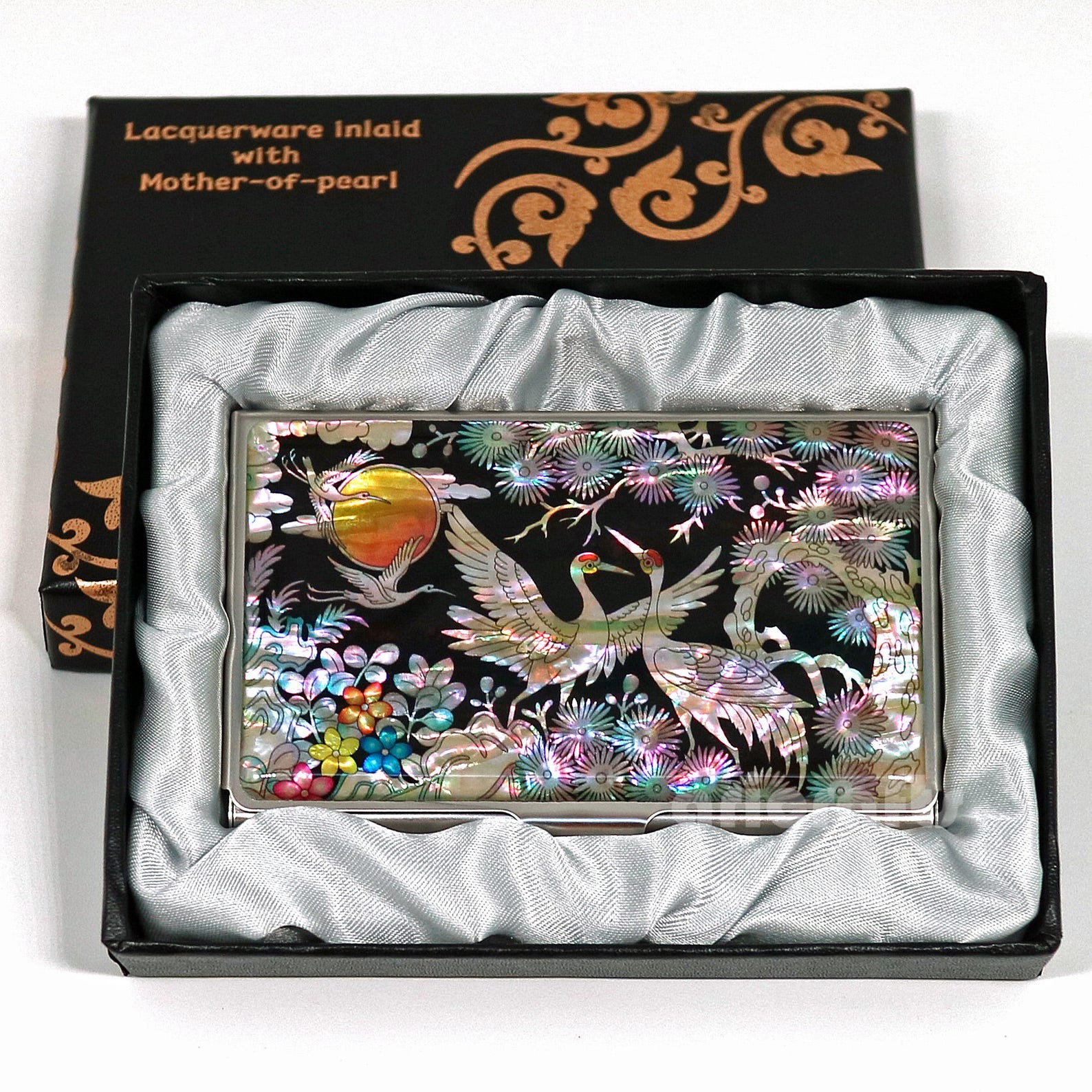 Mother of Pearl Lacquer Nacre Inlaid Najeon Metal Business | Etsy