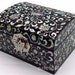 Mother of Pearl Box Arabesque Flower Black Lacquer Wood - Etsy