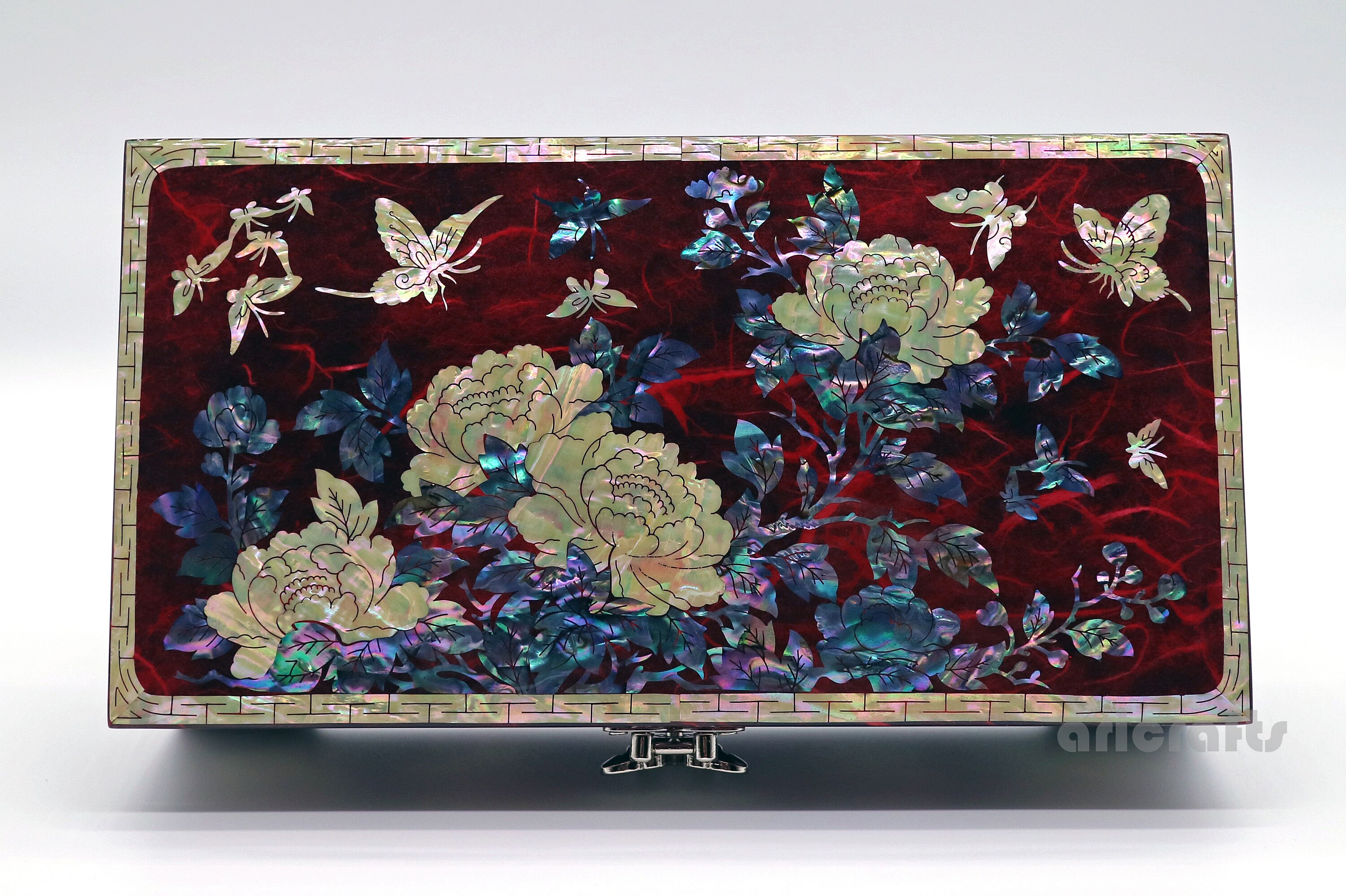 Mother of Pearl Letter Boxes Inlay Peony Lacquer Wood Jewelry - Etsy