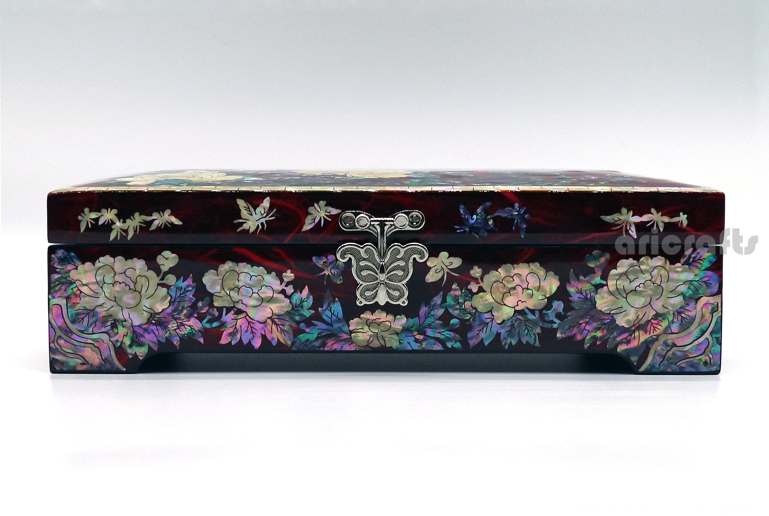 Mother of Pearl Letter Boxes Inlay Peony Lacquer Wood Jewelry - Etsy