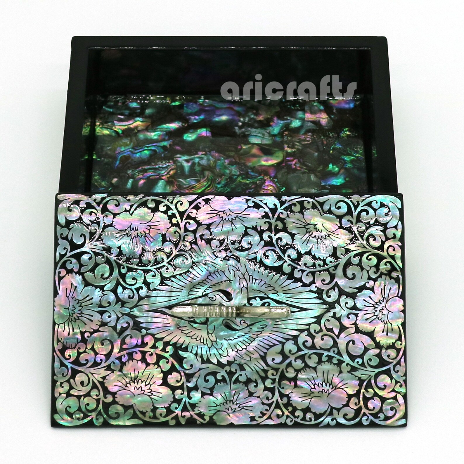 Mother of Pearl Nacre Lacquer Inlay Wooden Business Card Case - Etsy