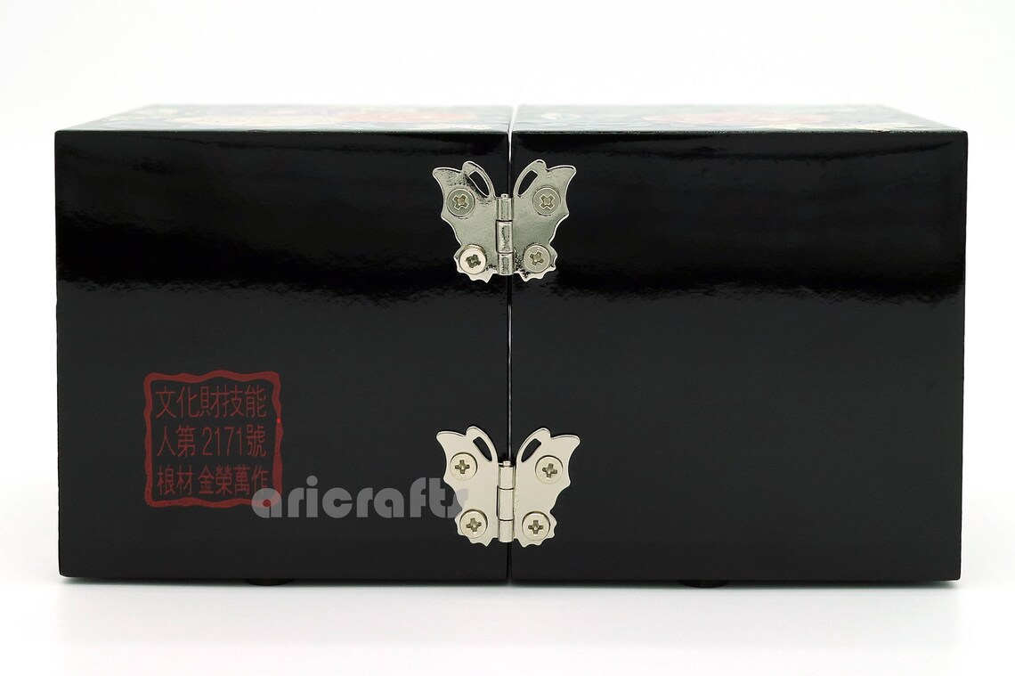 Mother of Pearl Jewelry Box Nacre Inlaid Wood Secret Black | Etsy