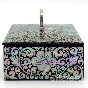 Mother of Pearl Nacre Lacquer Inlay Wooden Business Card Case, Business ...