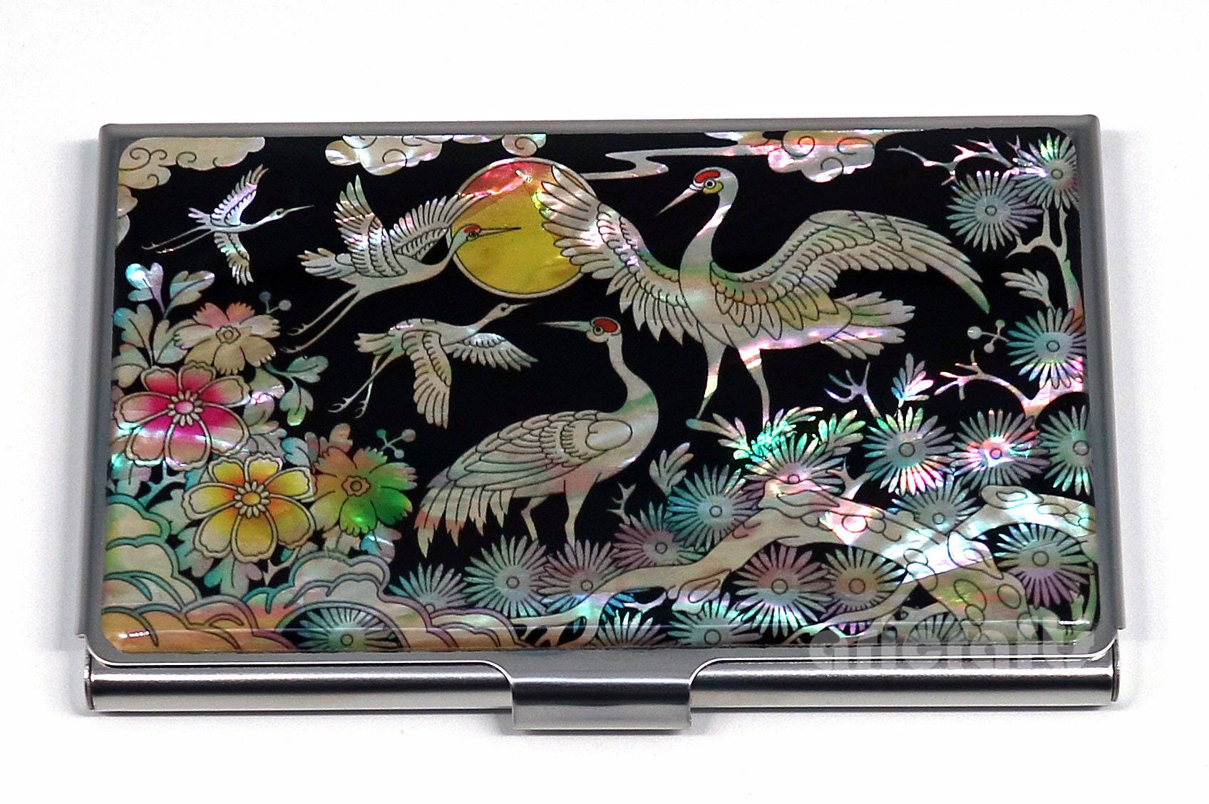 Mother of Pearl Lacquer Nacre Inlaid Najeon Metal Business | Etsy