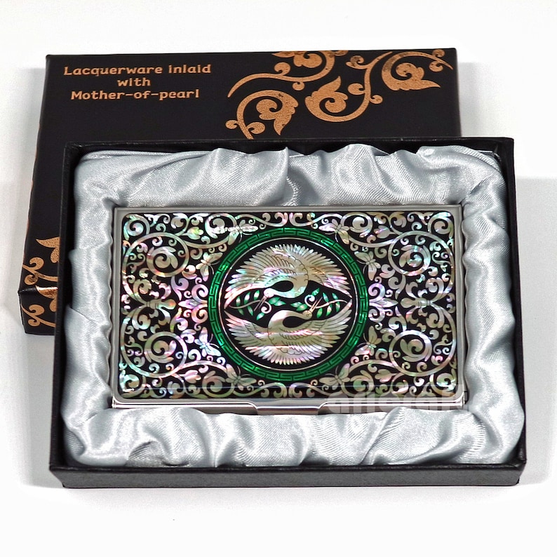 Mother of Pearl Lacquer Nacre Inlaid Najeon Metal Business - Etsy