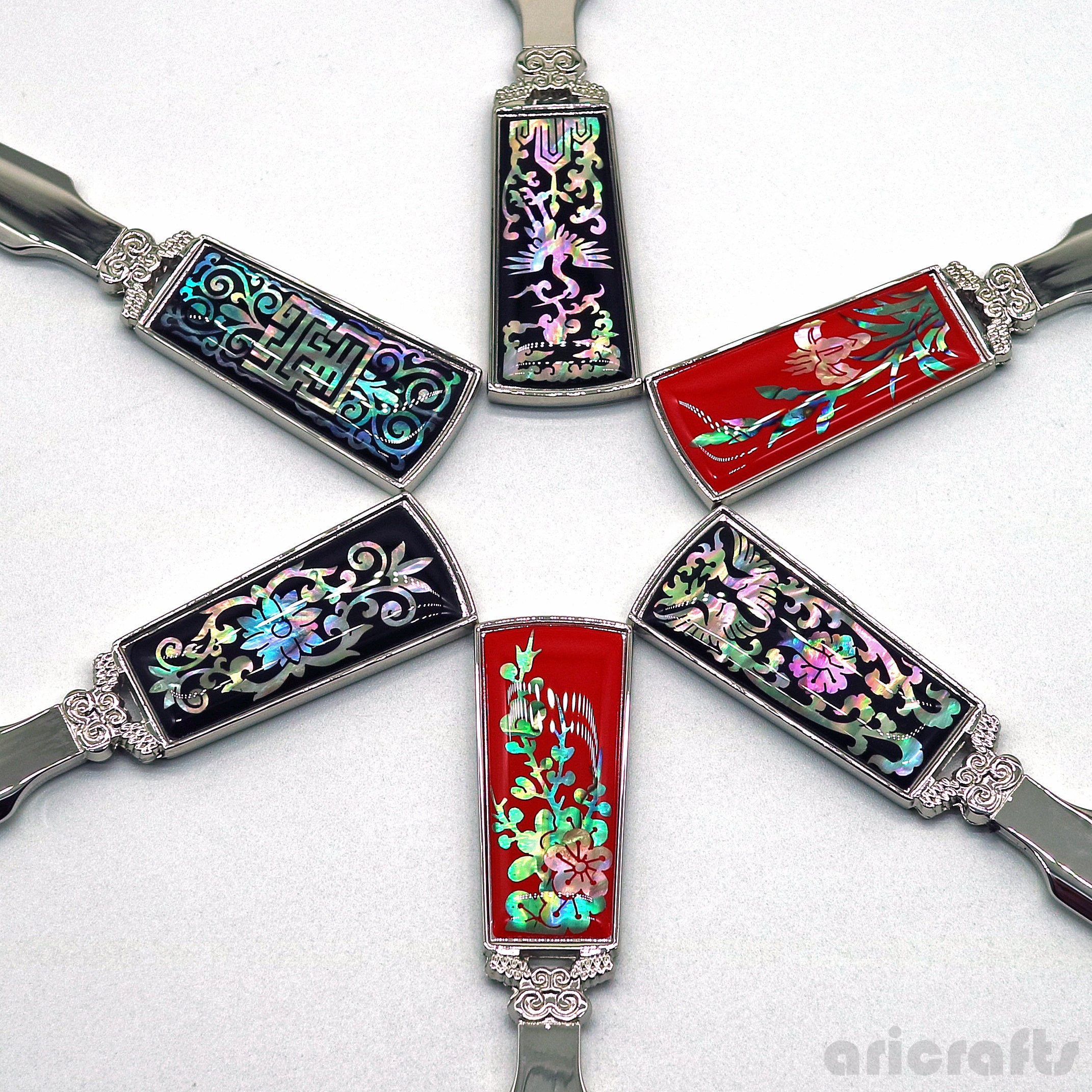 Mother of Pearl Phoenix Design Metal Knife Sword Letter - Etsy