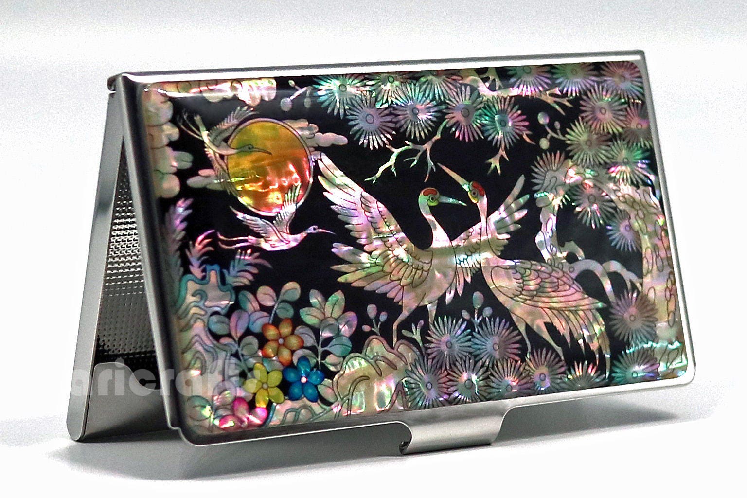 Mother of Pearl Lacquer Nacre Inlaid Najeon Metal Business | Etsy