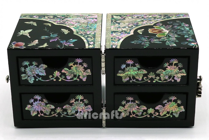 Mother of Pearl Box Inlaid Wood Secret Keepsake Treasure - Etsy