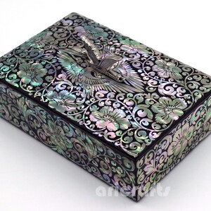 Mother of Pearl Nacre Lacquer Inlay Wooden Business Card Case, Business ...