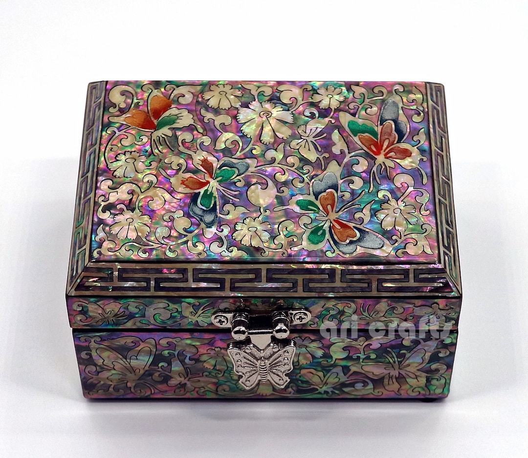 Mother of Pearl Jewelry Box, Jewelry Case, Jewelry Storage, Wooden Box ...