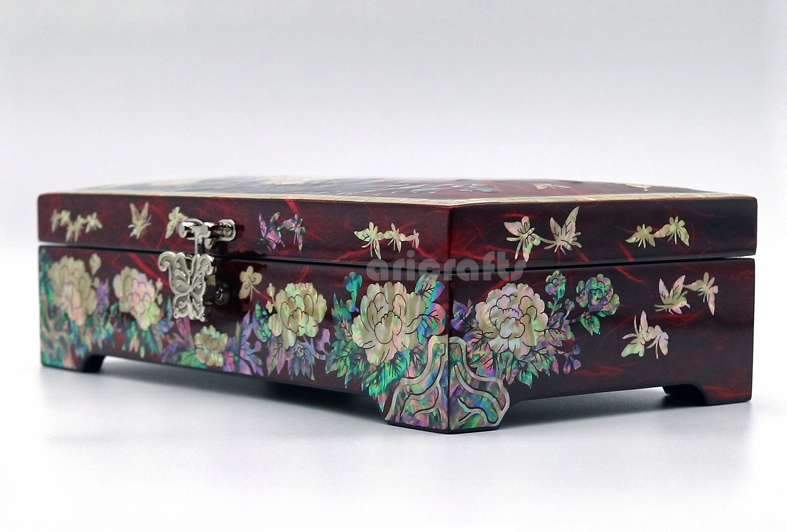 Mother of Pearl Letter Boxes Inlay Peony Lacquer Wood Jewelry - Etsy