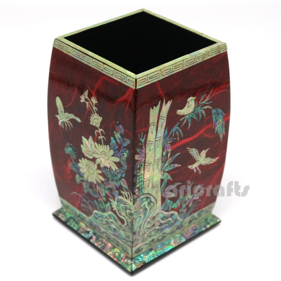 Nacre Mother of Pearl Inlay Square Desktop Pen Pencil - Etsy