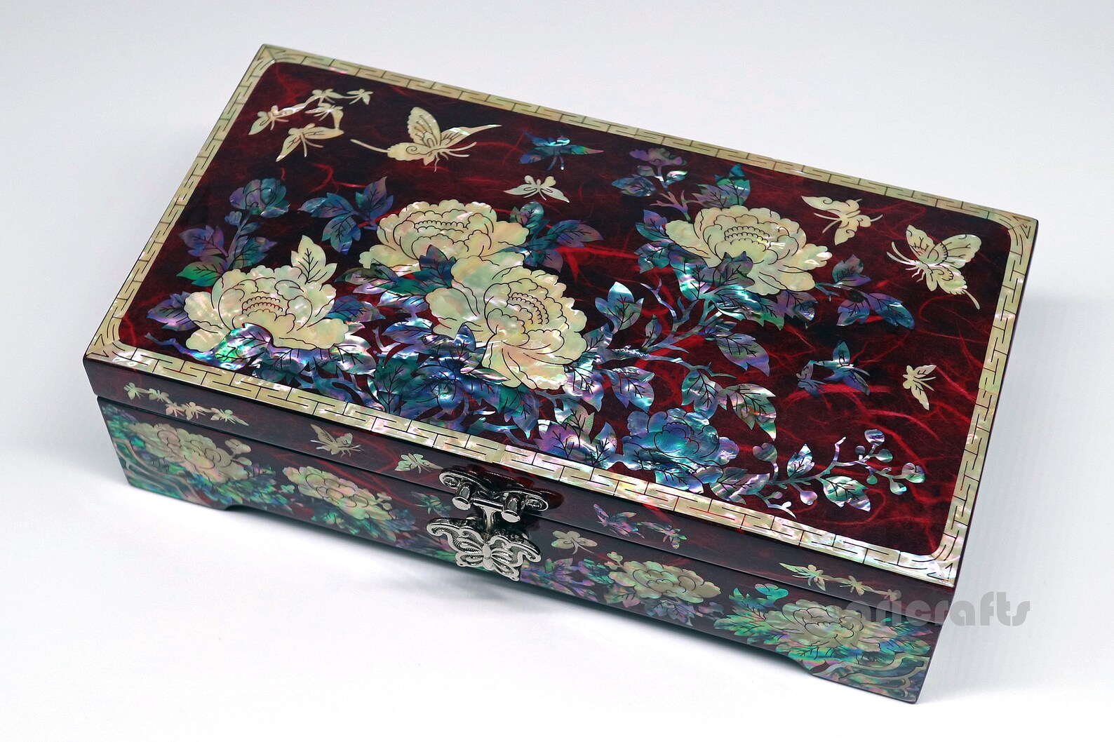 Mother of Pearl Letter Boxes Inlay Peony Lacquer Wood Jewelry - Etsy