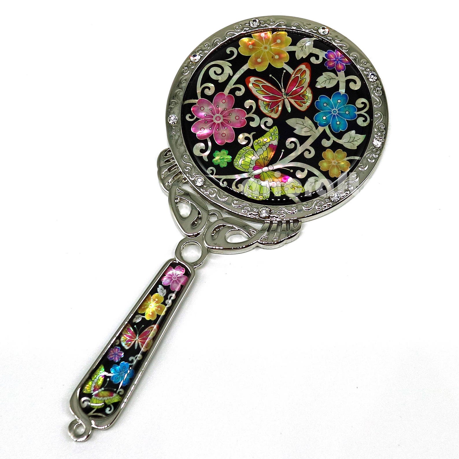 Mother of Pearl Blossom Butterfly Compact Mirror Cosmetic - Etsy