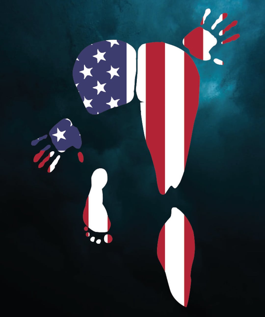 Custom Body Art Decal Sticker - American Flag, Puerto Rico Flag, Texas ...