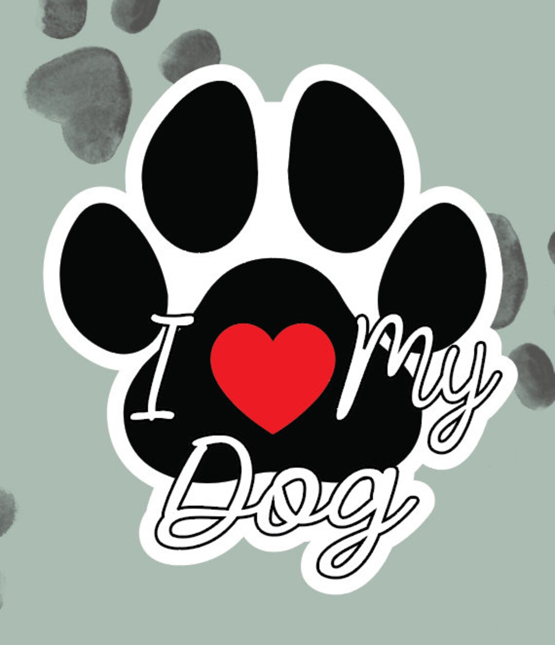 I Love (heart) My Dog Decal Sticker and Magnets - Etsy