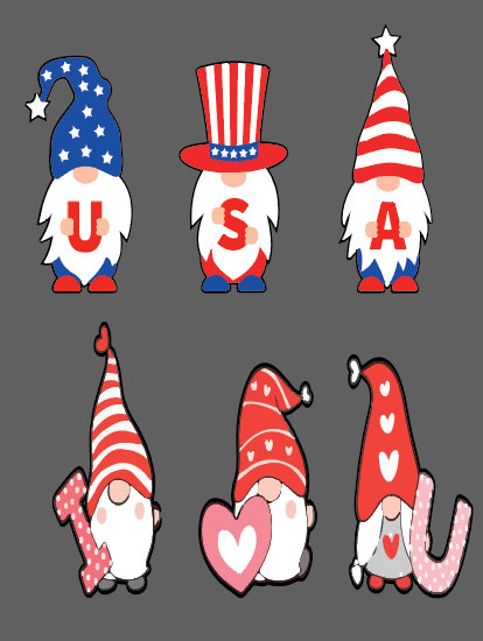 Holiday Gnomes Magnets, Christmas, Valentines, St. Patrick's Day ...